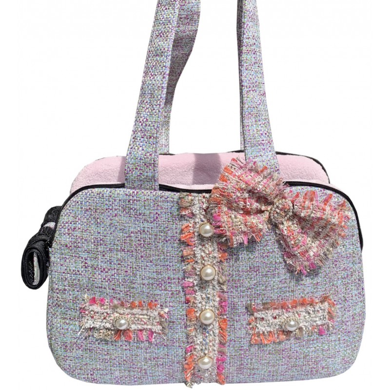 parisian tweed dog carrier fashion inspired pink Chanel dog bag • Miss ...