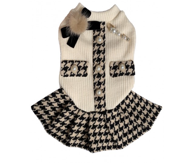 knitted dog dress, elegant pet dress, designer inspired dog dress ...